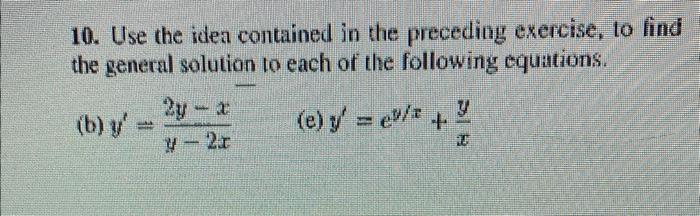 Solved 10. Use the idea contained in the preceding exercise, | Chegg.com