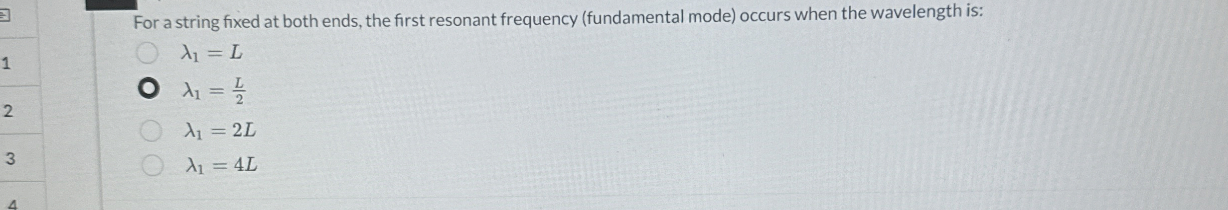 Solved For a string fixed at both ends, the first resonant | Chegg.com