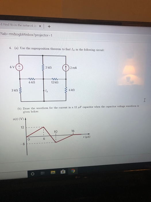 Solved d: Find Vo in the network in x + | Chegg.com