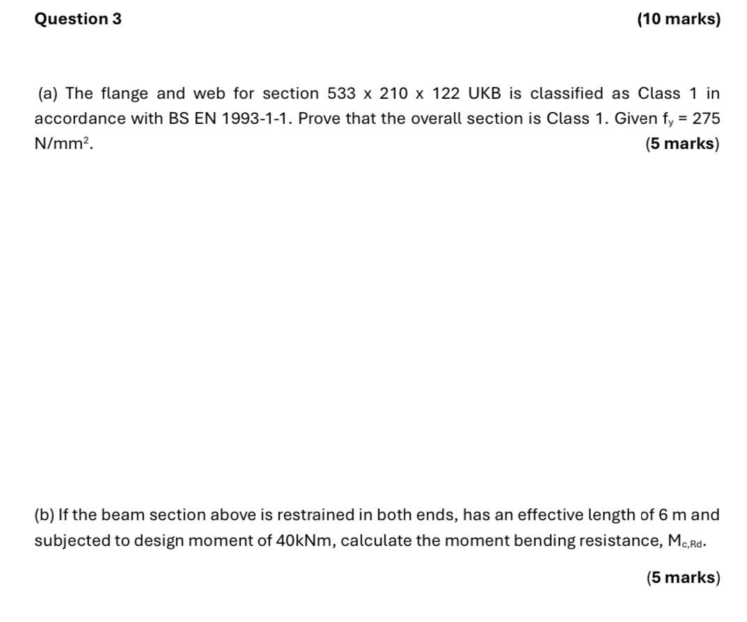 Question 3(10 ﻿marks)(a) ﻿The flange and web for | Chegg.com