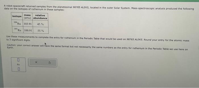 Solved A robot spacecraft returned samples from the | Chegg.com