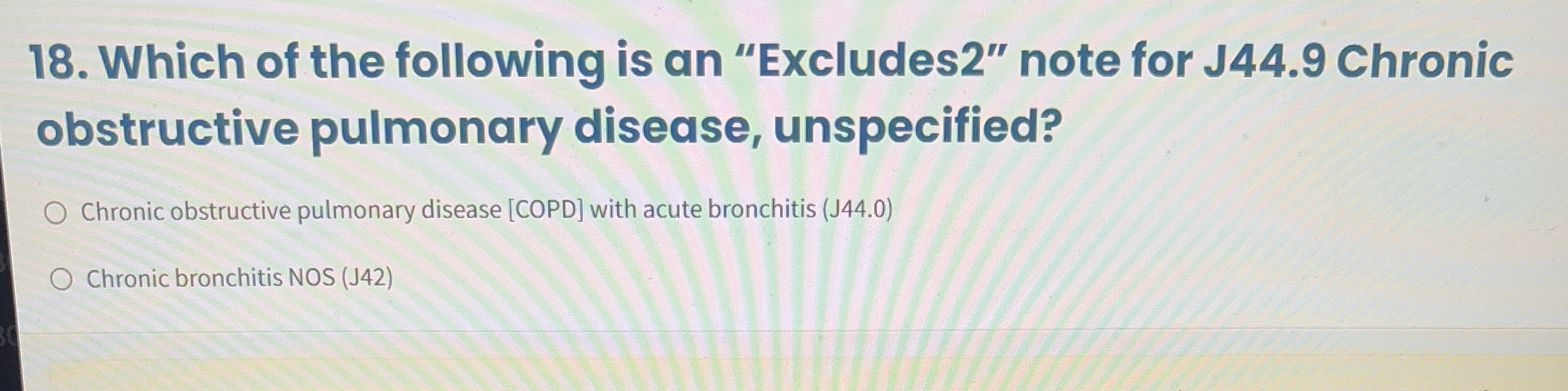 Solved Which of the following is an "Excludes2" ﻿note for | Chegg.com
