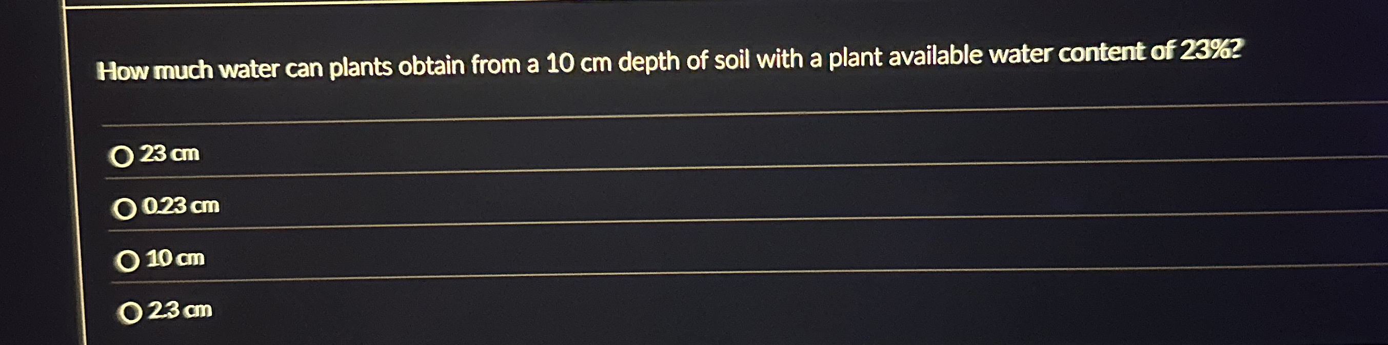 Solved 230023am1000230How much water can plants obtain from | Chegg.com