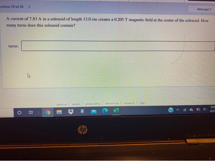 Solved estion 14 of 20 Attempt 2 A current of 7.83 A in a | Chegg.com Solved estion 14 of 20 Attempt 2 A current of 7.83 A in a | Chegg.com