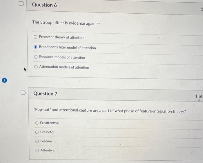 Solved The Stroop effect is evidence against: Premotor | Chegg.com