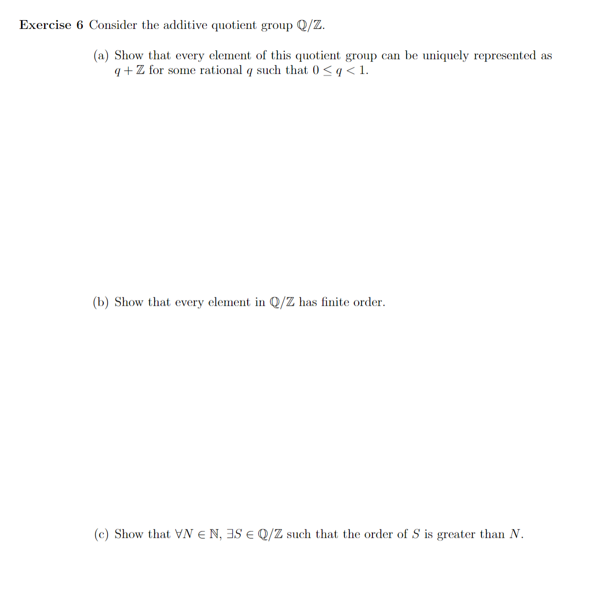 Solved Exercise 6 ﻿Consider the additive quotient group | Chegg.com