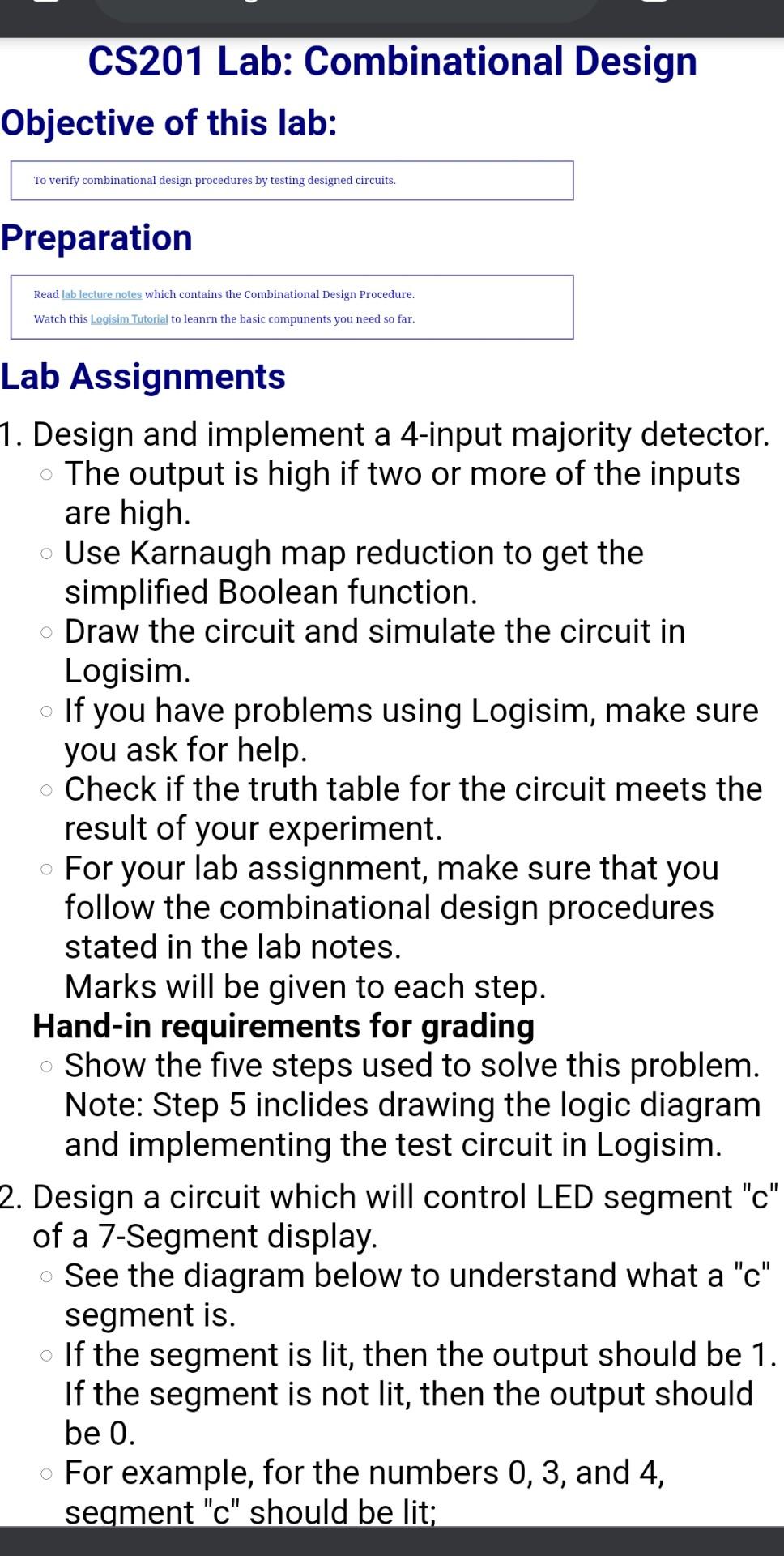 CS201 Lab: Combinational Design Objective of this | Chegg.com