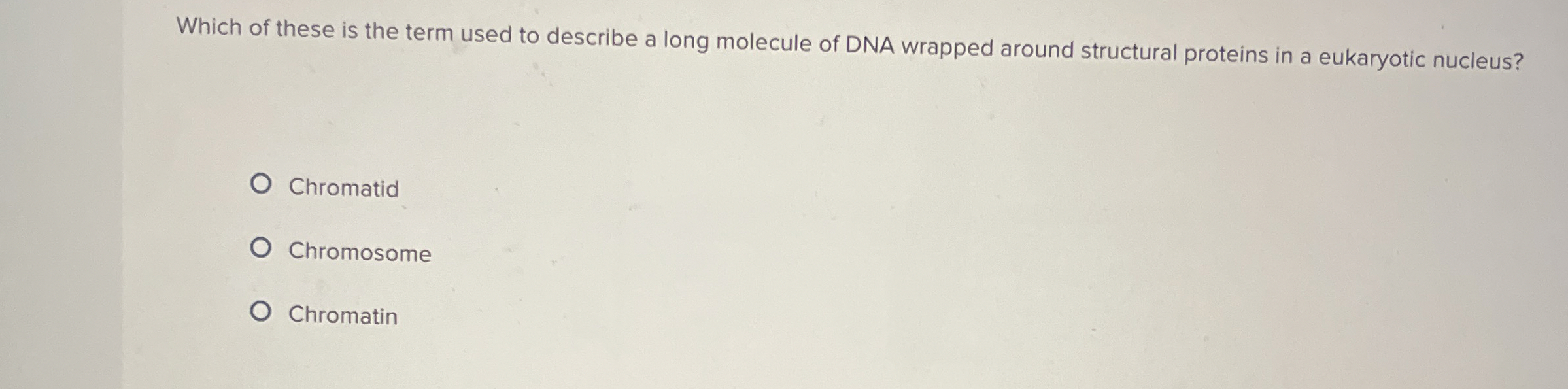 Solved Which of these is the term used to describe a long | Chegg.com