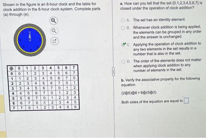 Solved Shown in the figure is an 8-hour clock and the table | Chegg.com