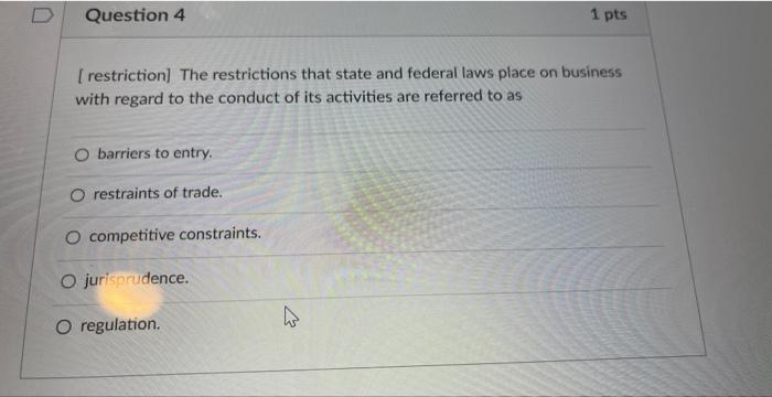 Solved [ restriction] The restrictions that state and | Chegg.com