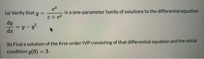 Solved (b) Find a solution of the first-order IVP consisting | Chegg.com