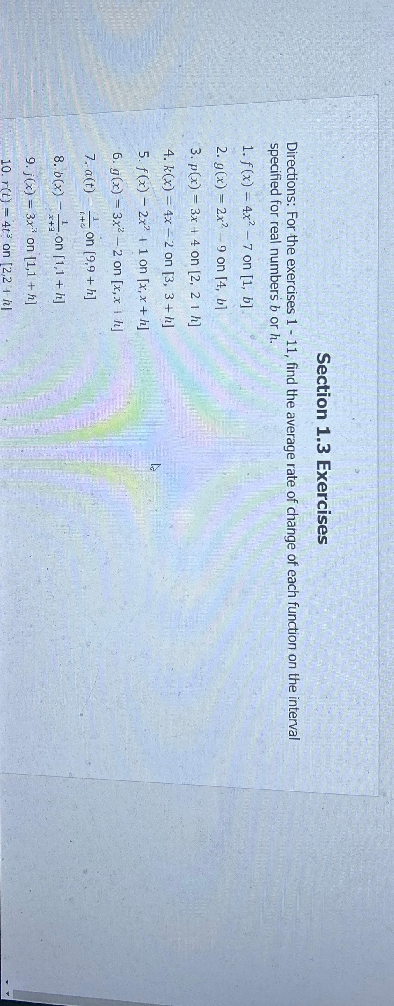 Solved Section 1 3 ﻿exercisesdirections For The Exercises
