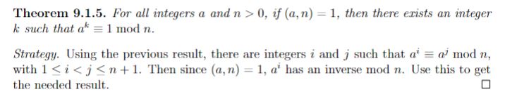 Solved Theorem 9.1.5. ﻿For all integers a and n>0, ﻿if | Chegg.com