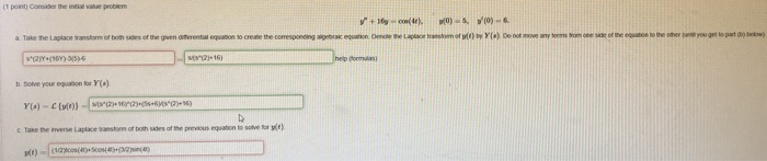 Solved it point consider the intale problem y +16-ot), (0) | Chegg.com