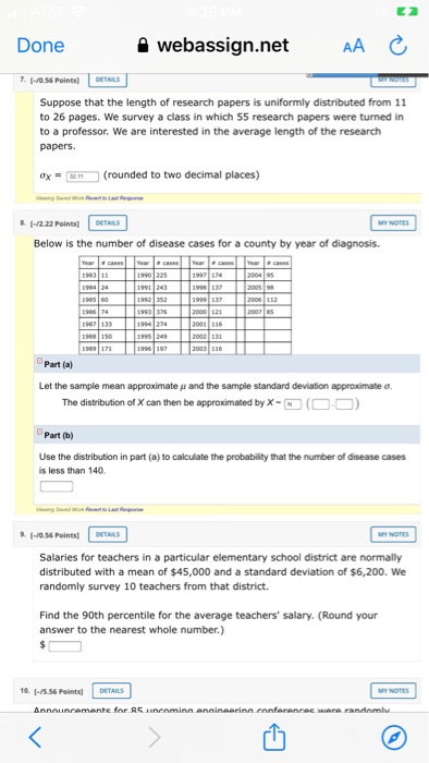 Solved EZ Done webassign.net АА С 7. 1-0.56 Points DETAILS | Chegg.com
