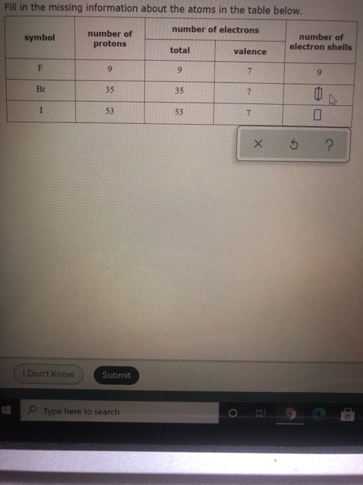 Solved Fill in the missing information about the atoms in | Chegg.com