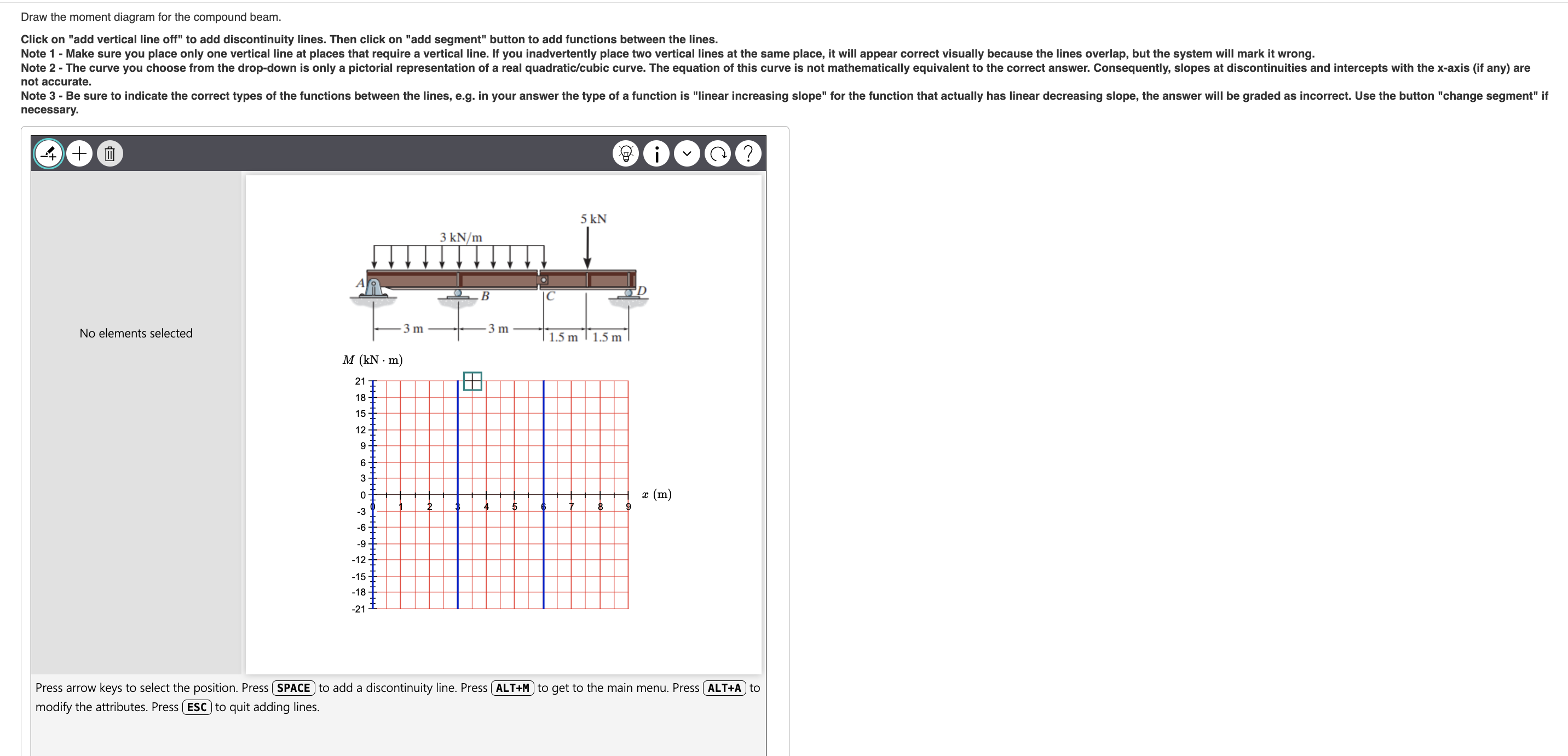 Solved Draw the moment diagram for the compound beam.Click | Chegg.com