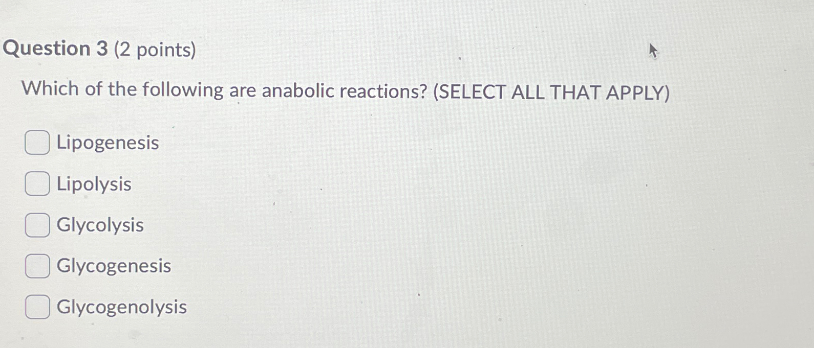 Solved Question 3 (2 ﻿points)Which of the following are | Chegg.com