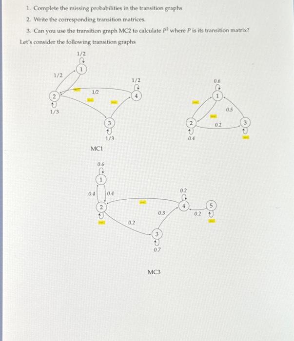Solved 1. Complete the missing probabilities in the | Chegg.com
