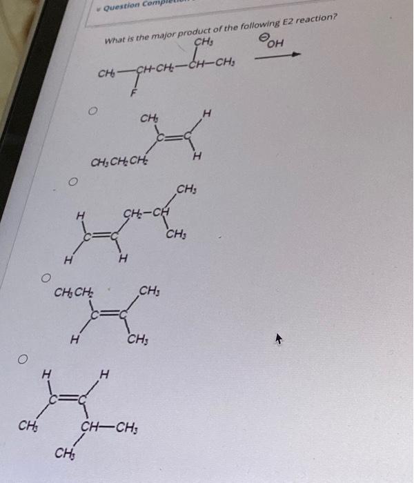 Solved of the following E2 reaction? | Chegg.com