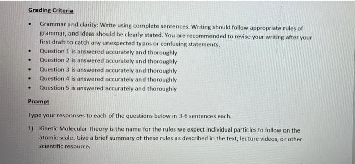 Solved Grading Criteria . . . . . Grammar and clarity: Write | Chegg.com