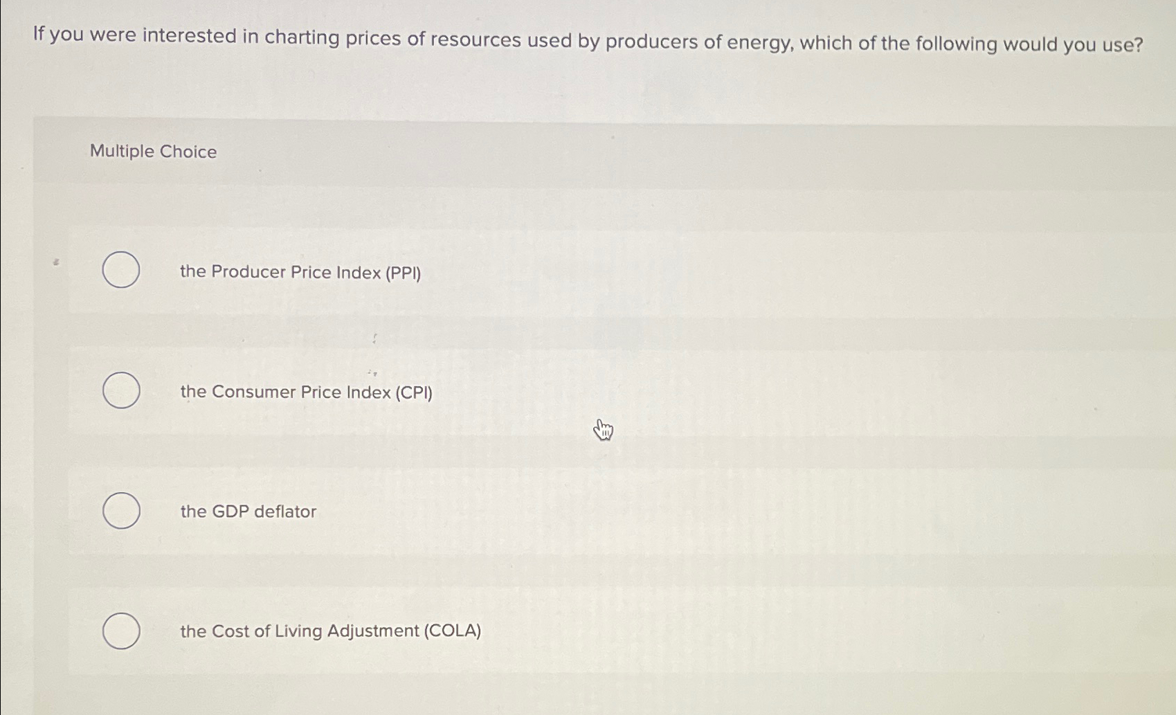 Solved If you were interested in charting prices of | Chegg.com
