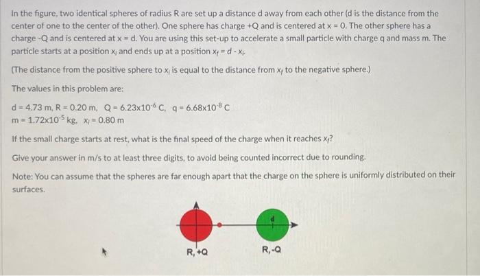 Solved In the figure, two identical spheres of radius R are | Chegg.com