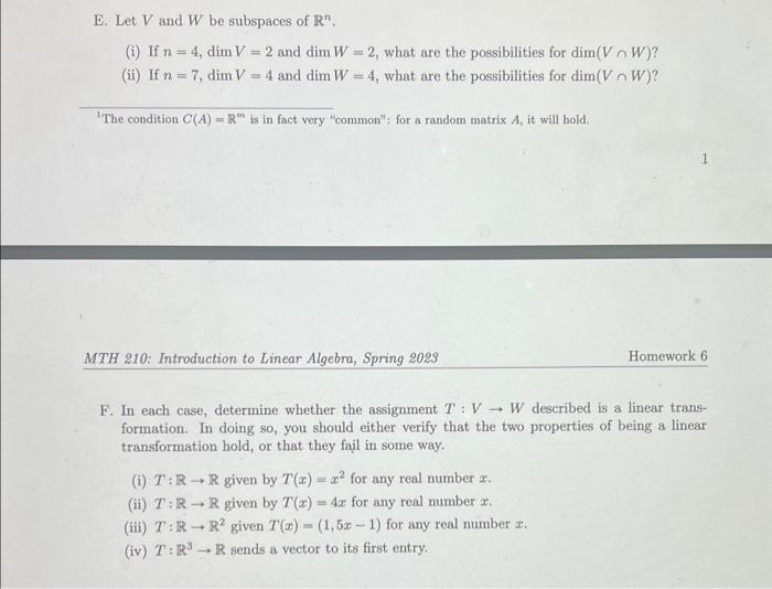 Solved HELP linear algebra please do E & F i ran out of | Chegg.com