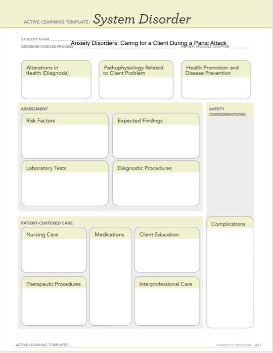 Solved ACTIVE LEARNING TEMPLATE: System Disorder STUDENT | Chegg.com