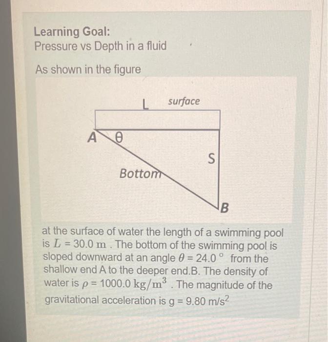 Solved Learning Goal: Pressure vs Depth in a fluid As shown | Chegg.com