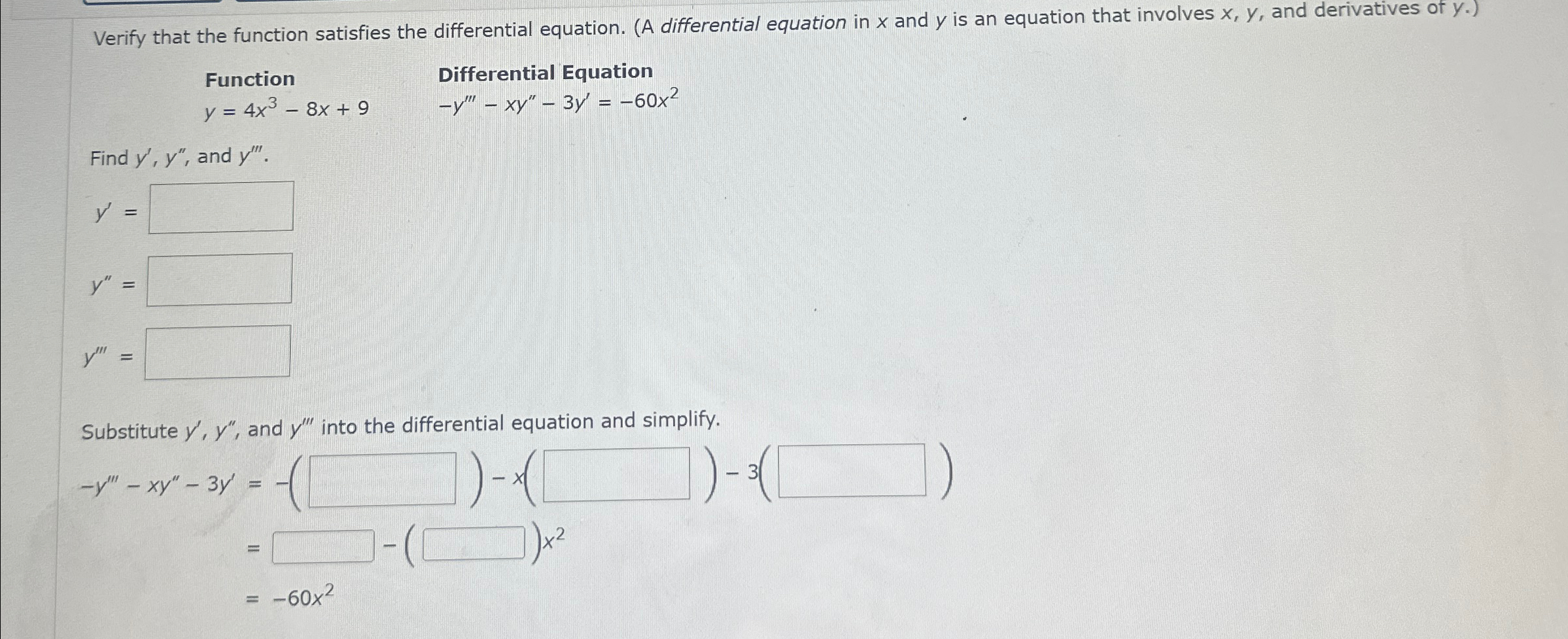 Solved Verify that the function satisfies the differential | Chegg.com
