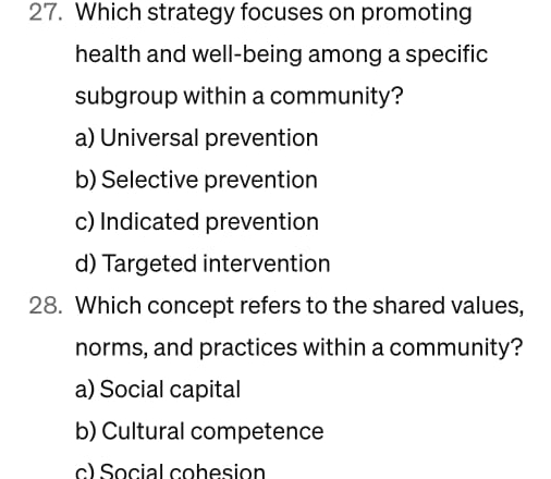 Solved Which strategy focuses on promoting health and | Chegg.com