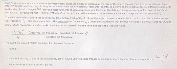 Solved Fast-food restaurants may be able to decrease yearly | Chegg.com