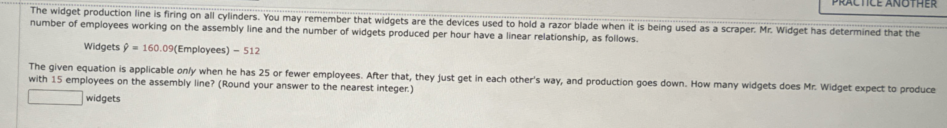 Solved The widget production line is firing on all | Chegg.com