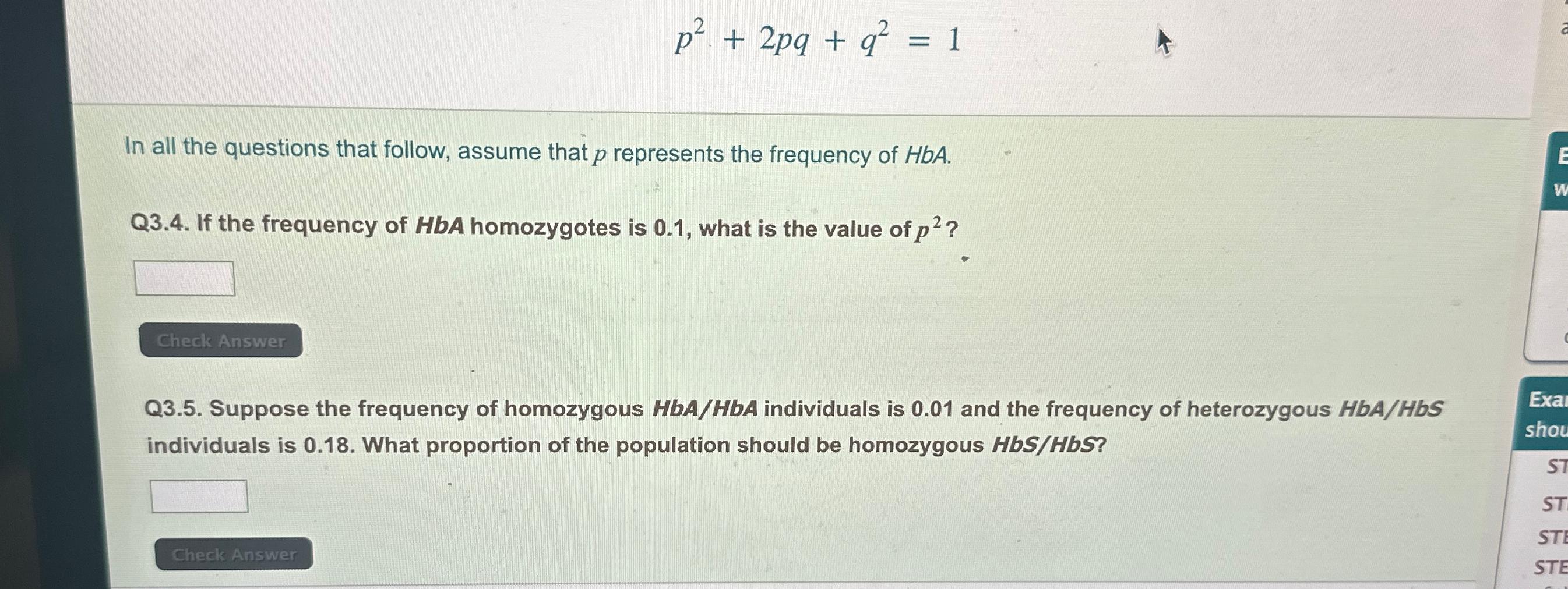 Solved p2+2pq+q2=1In all the questions that follow, assume | Chegg.com
