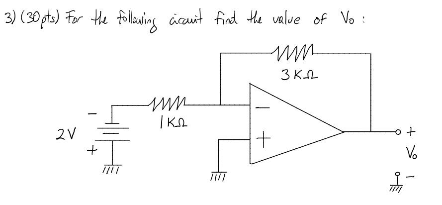 Solved For the following circuit find the value of V0 ﻿: | Chegg.com