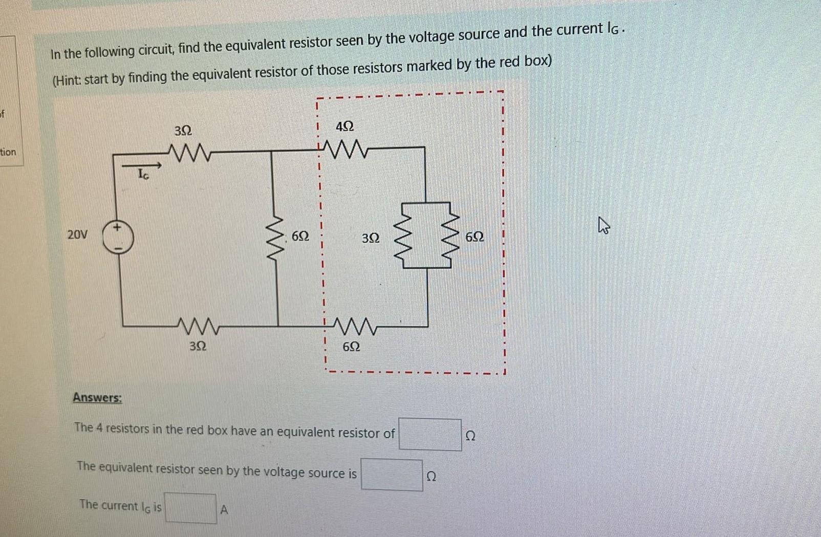 Solved In the following circuit, find the equivalent | Chegg.com