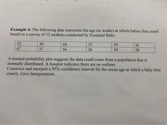 Solved Example 4: The following data represents the age (in | Chegg.com