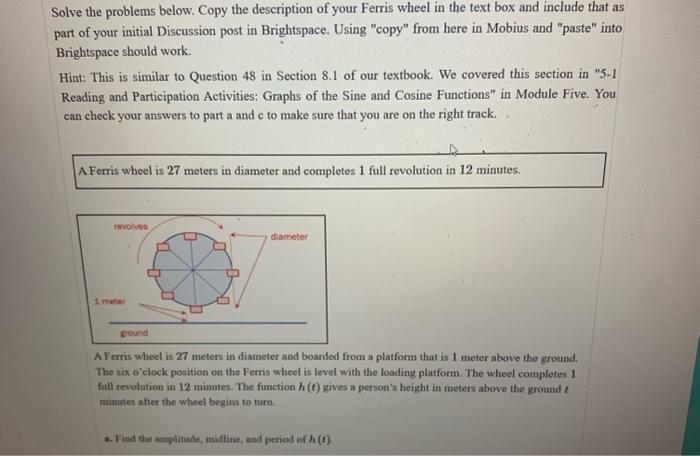 Solved Solve the problems below. Copy the description of | Chegg.com