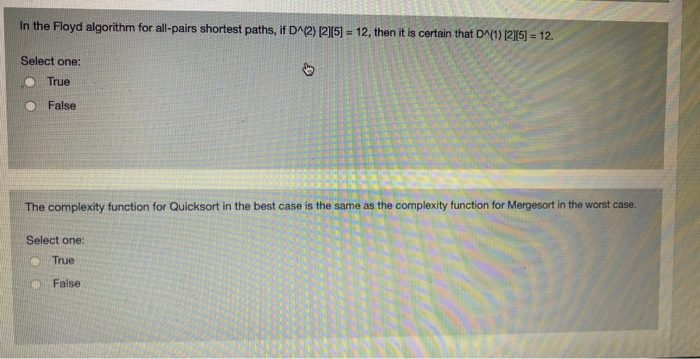 Solved In the Floyd algorithm for all-pairs shortest paths, | Chegg.com