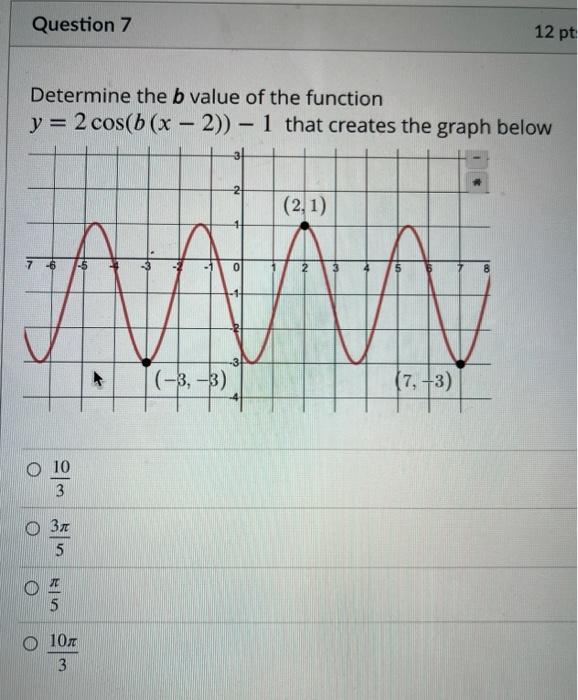 Solved Question 7 12 pt Determine the b value of the | Chegg.com
