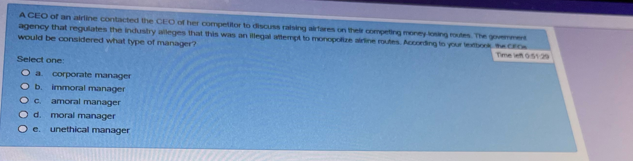 Solved A CEO of an airline contacted the CEO of her | Chegg.com