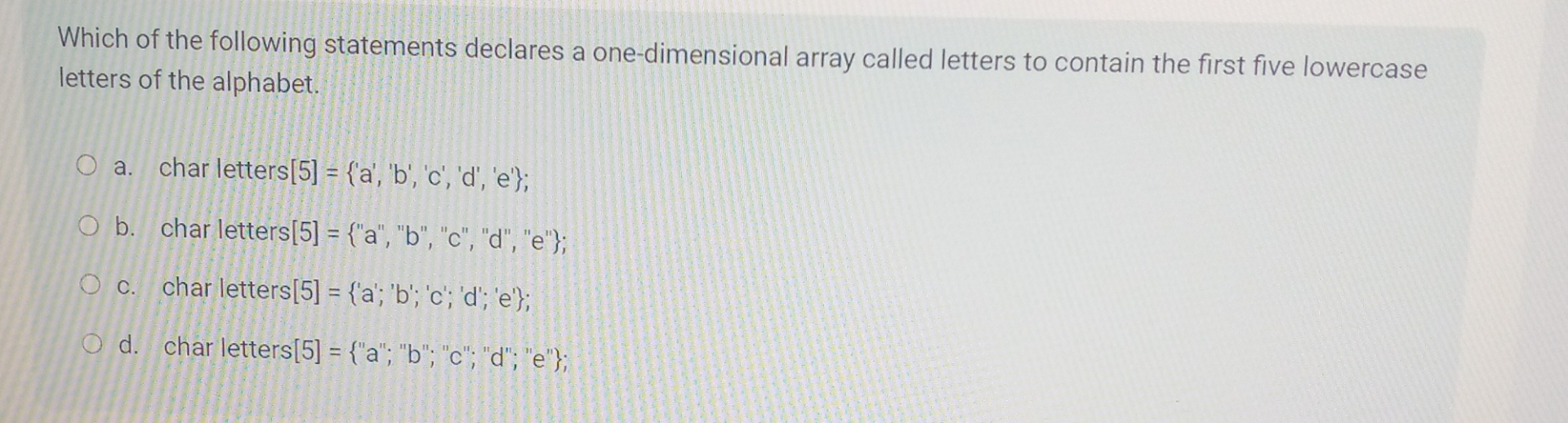 Solved Which of the following statements declares a | Chegg.com
