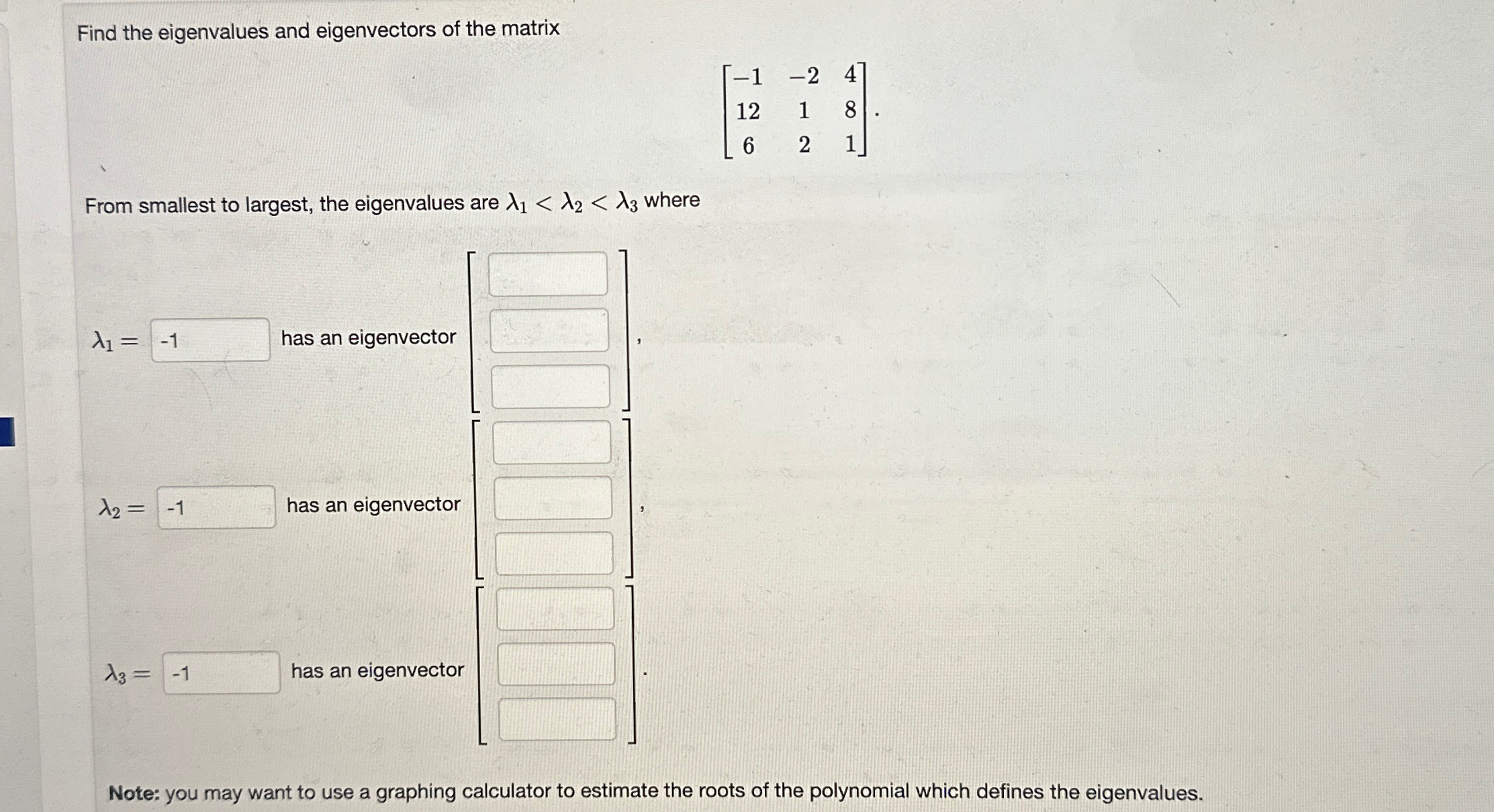 Solved Find the eigenvalues and eigenvectors of the | Chegg.com