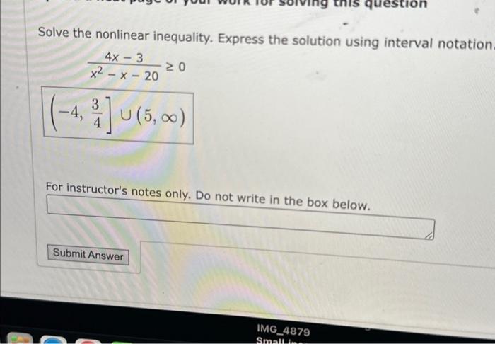 Solved Solve the nonlinear inequality. Express the solution | Chegg.com