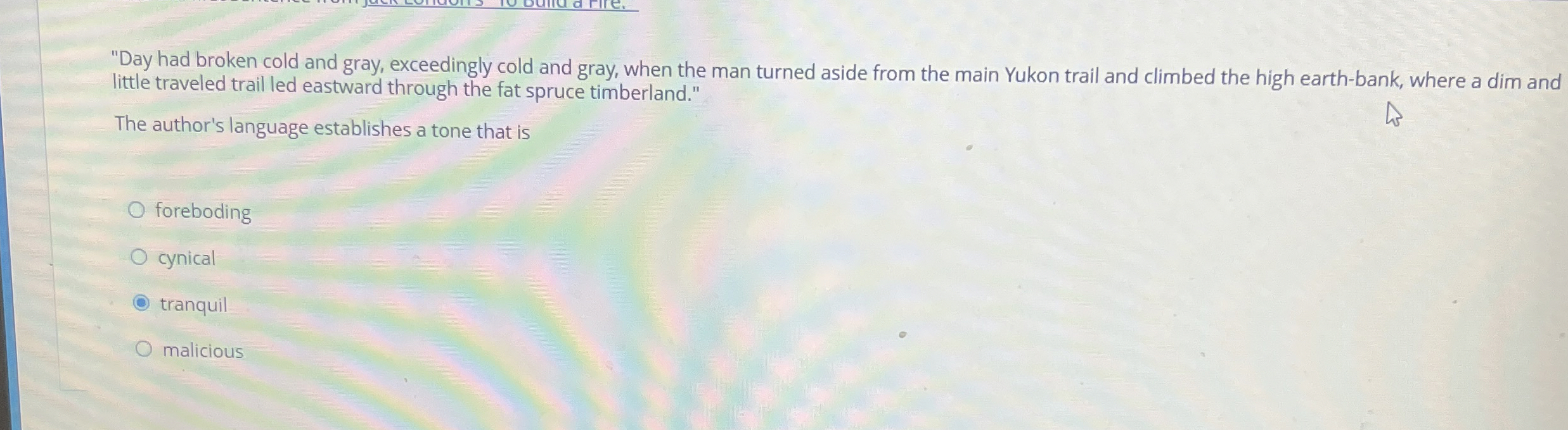 Solved "Day had broken cold and gray, exceedingly cold and | Chegg.com