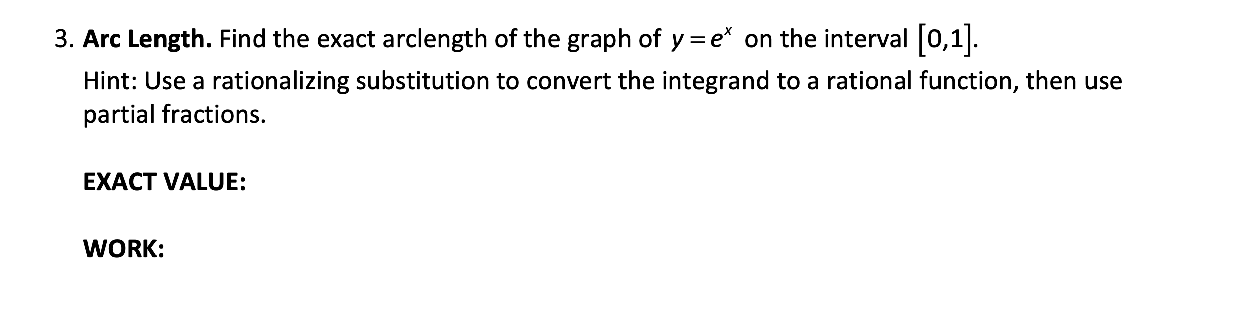 Solved 3. ﻿Arc Length. Find the exact arclength of the graph | Chegg.com