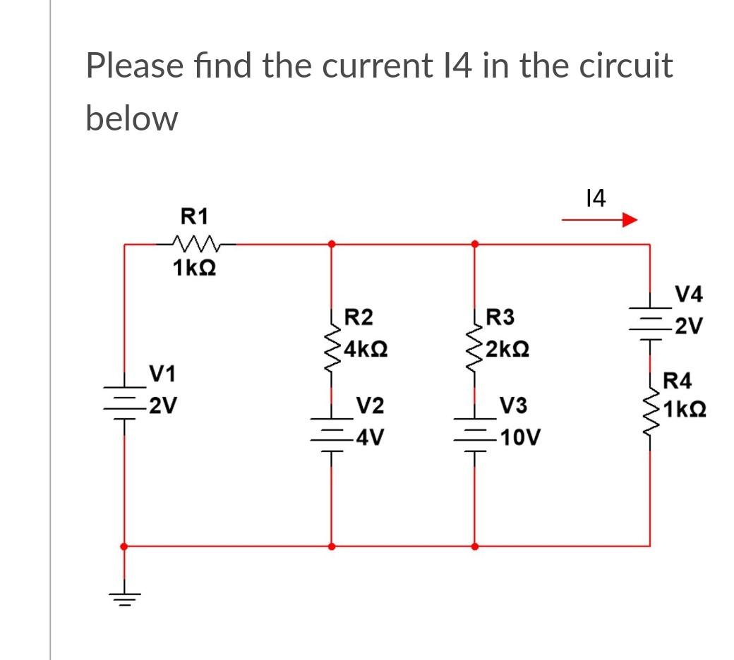 Solved Please find the current 14 in the circuit below | Chegg.com