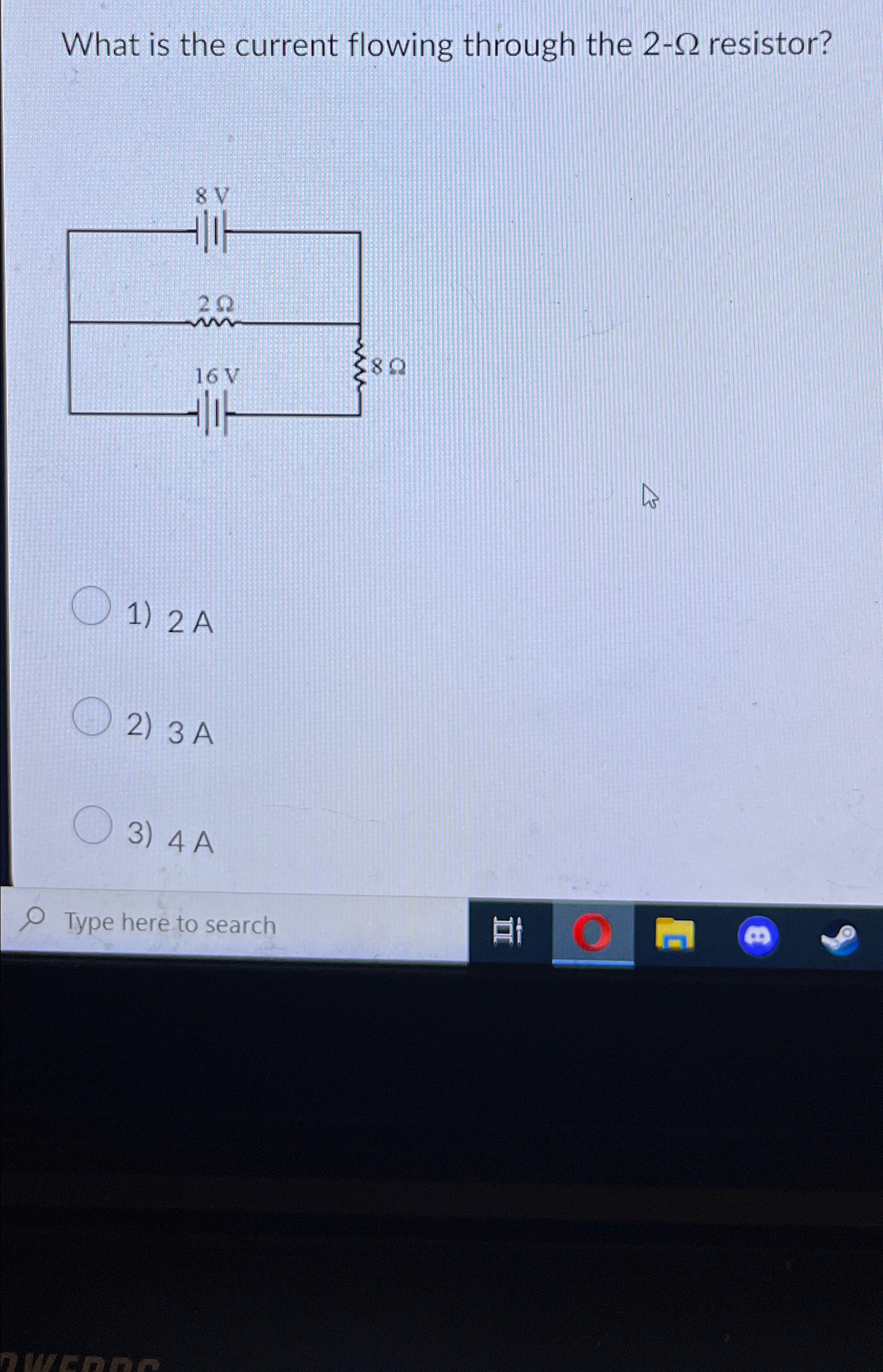 Solved What is the current flowing through the 2-Ω | Chegg.com