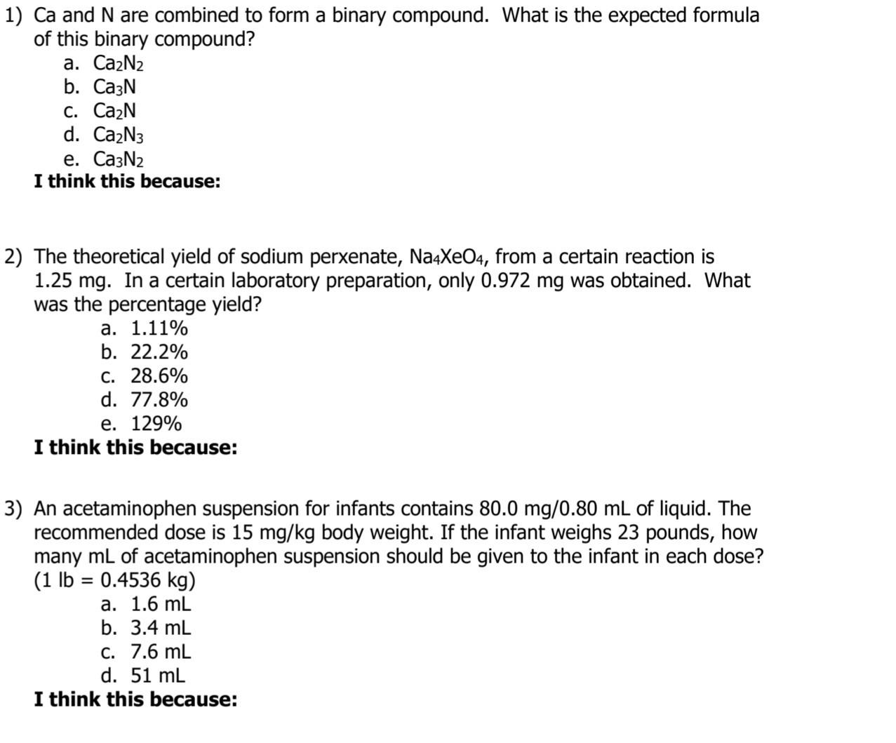 Solved 1) Ca and N are combined to form a binary compound. | Chegg.com